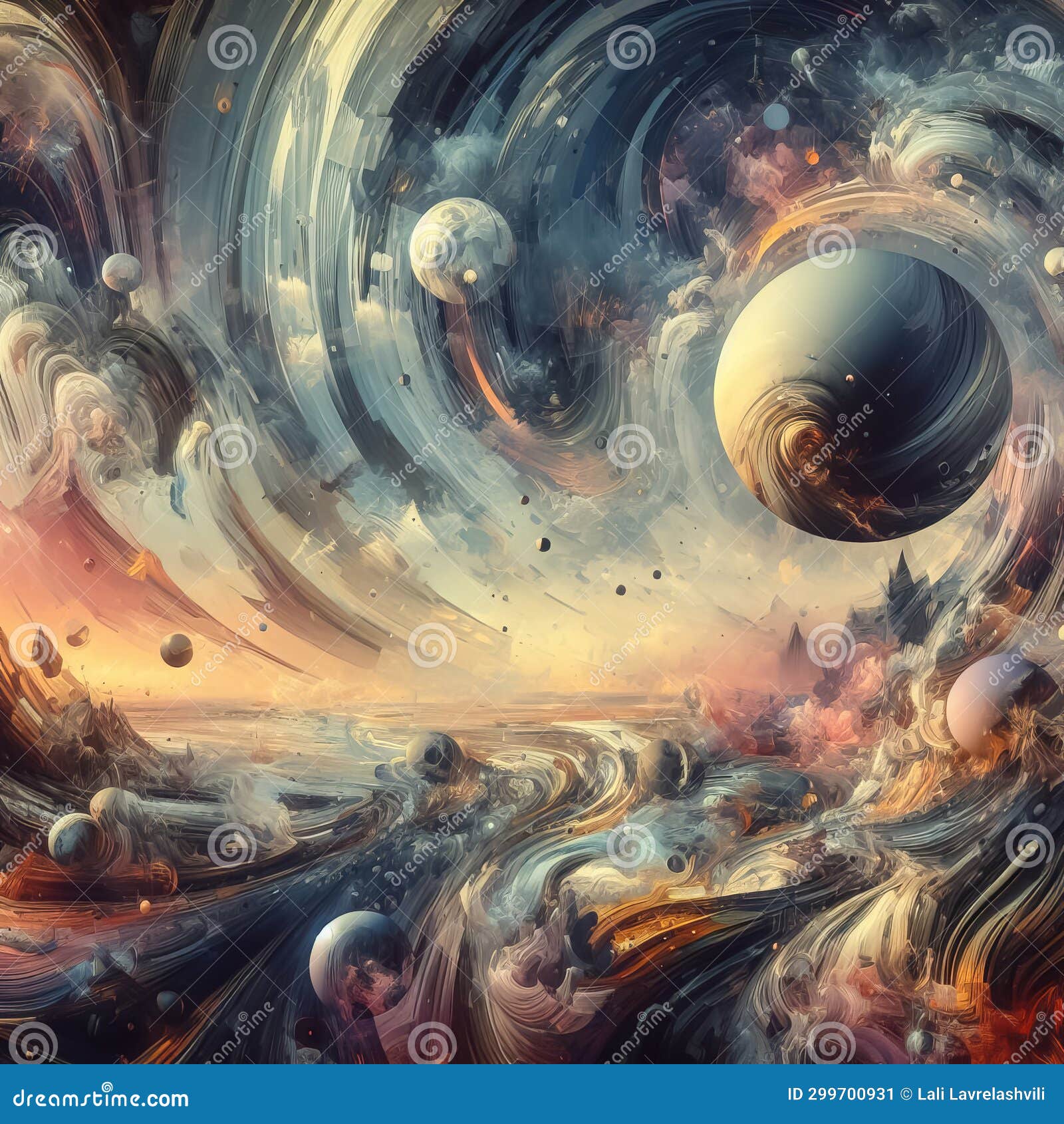 An Abstract Modern Art Liminal Dream Unknown Planet Scene, Surreal Art ...