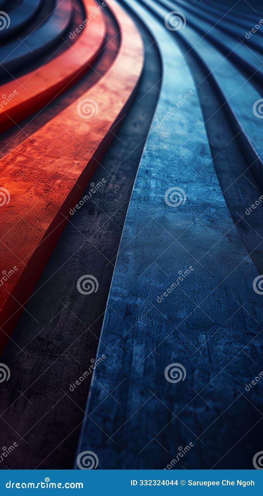 Abstract Modern Art with Red and Blue Curved Lines on Textured Surface ...