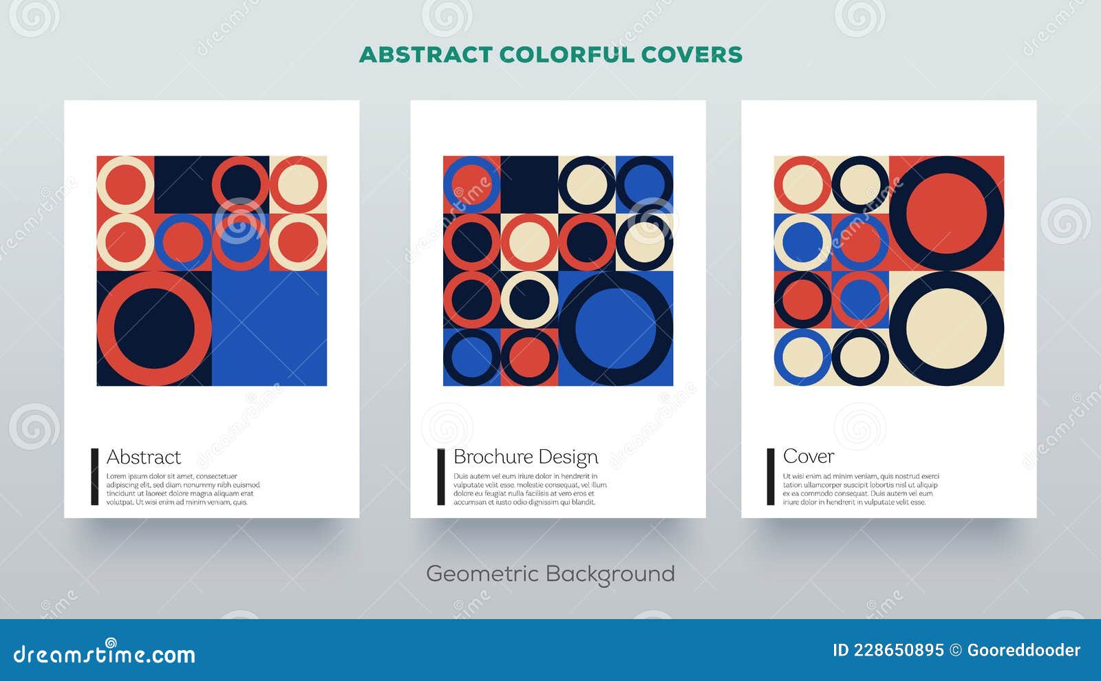 Simple Geometric Colorful Bauhaus Pattern. Minimal Design Colorful ...