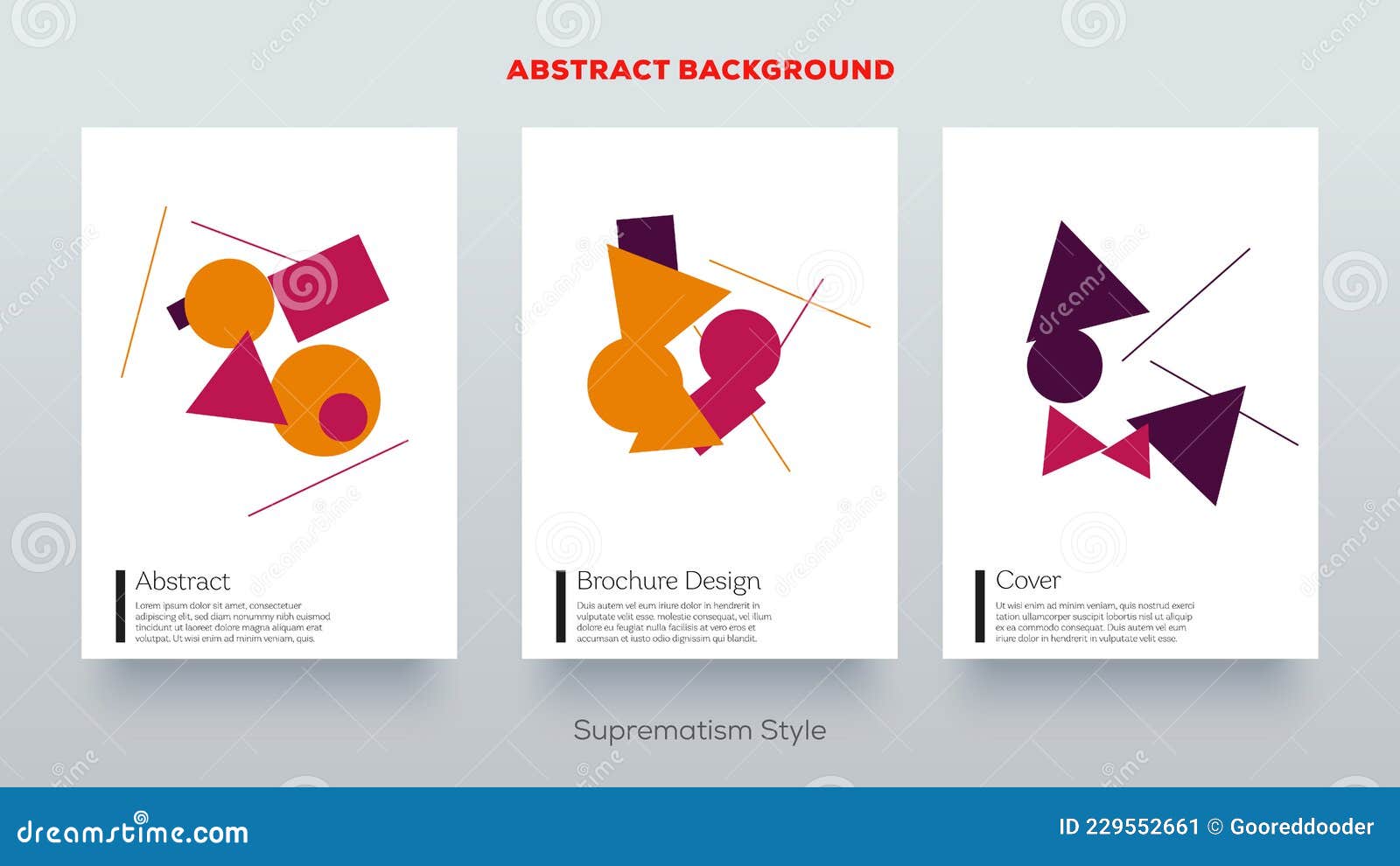 Suprematism Design Set. Flat Style Illustration. Creative Retro ...