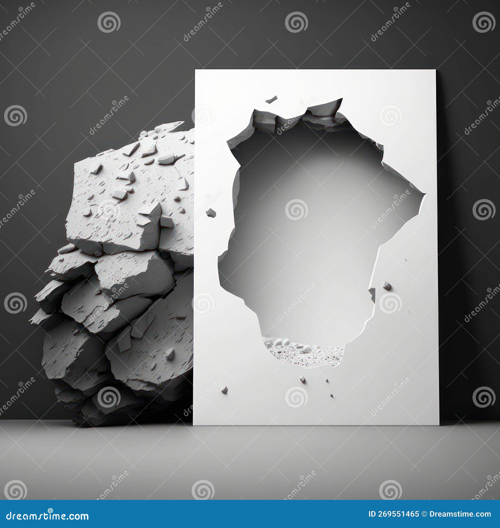 Abstract Modern Background, Broken Boulder Jutting Out of a Cliff Face ...