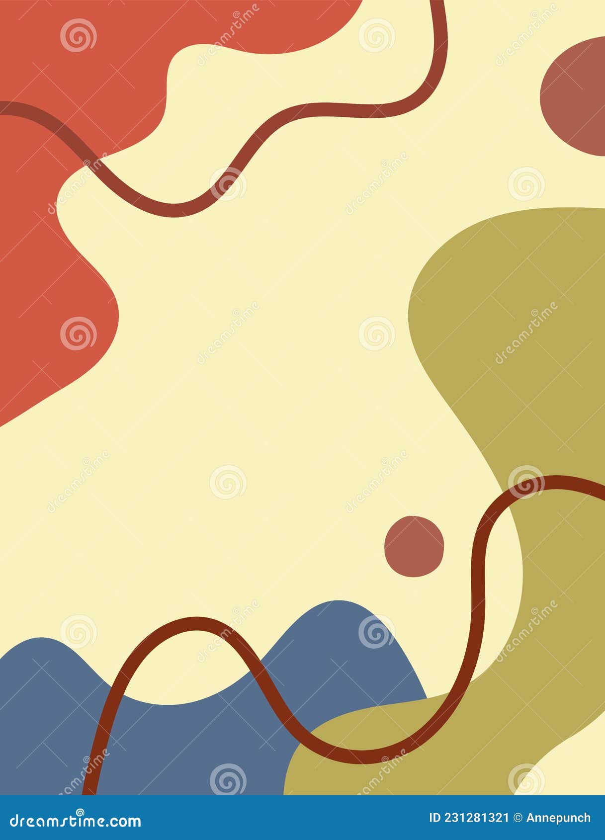 Abstract Modern Background Drawn by Hand. Vertical Template for Design ...