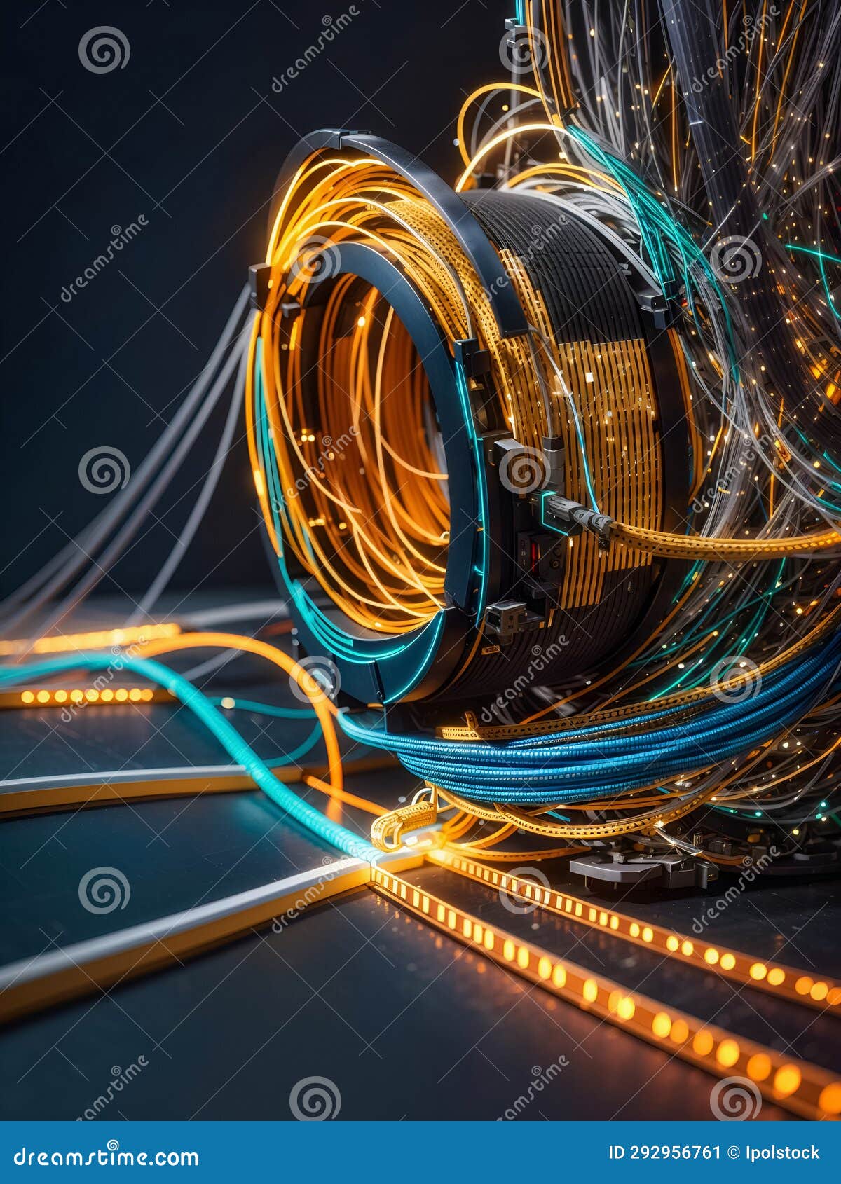An Abstract and Modern Background Fiber Optic Cables in a Minimalist ...