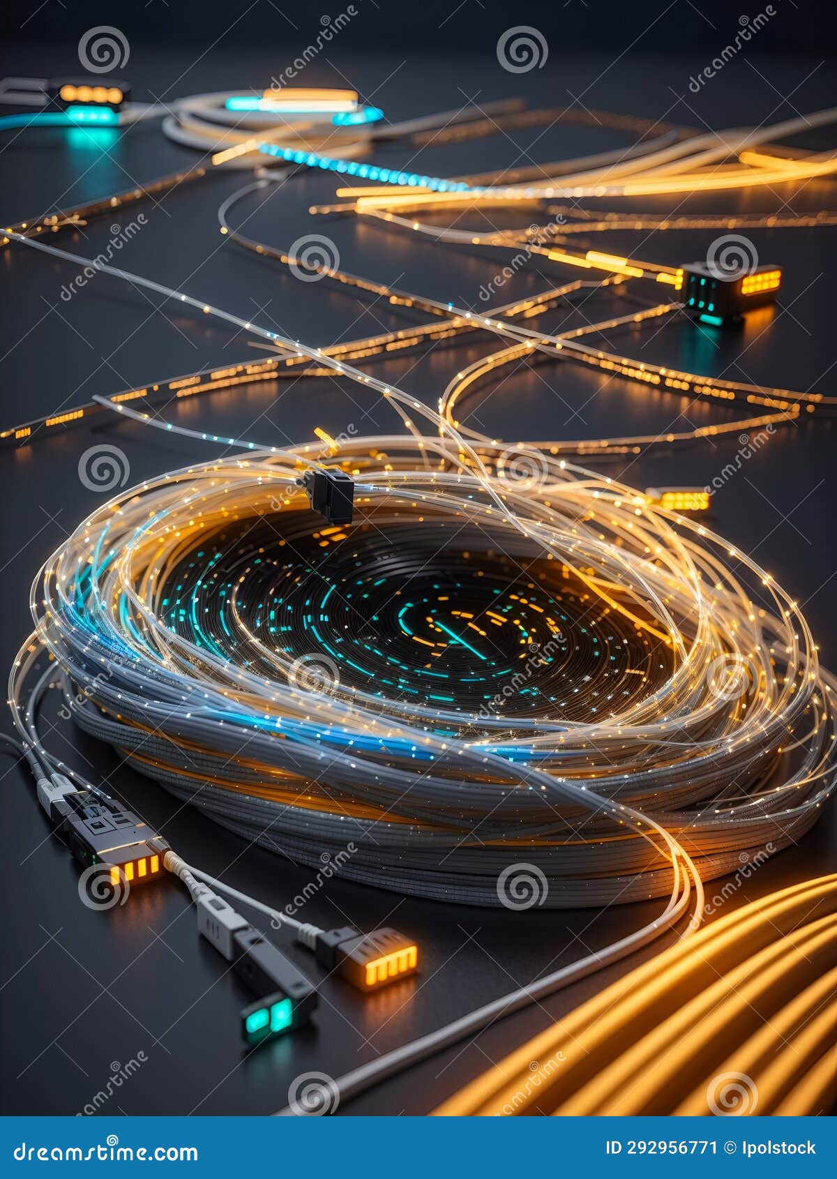 An Abstract and Modern Background Fiber Optic Cables in a Minimalist ...