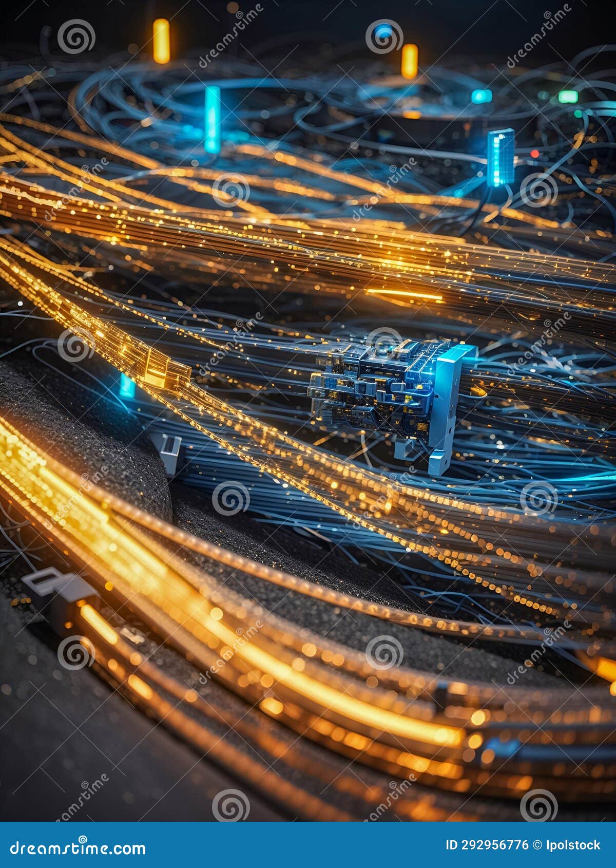 An Abstract and Modern Background Fiber Optic Cables in a Minimalist ...