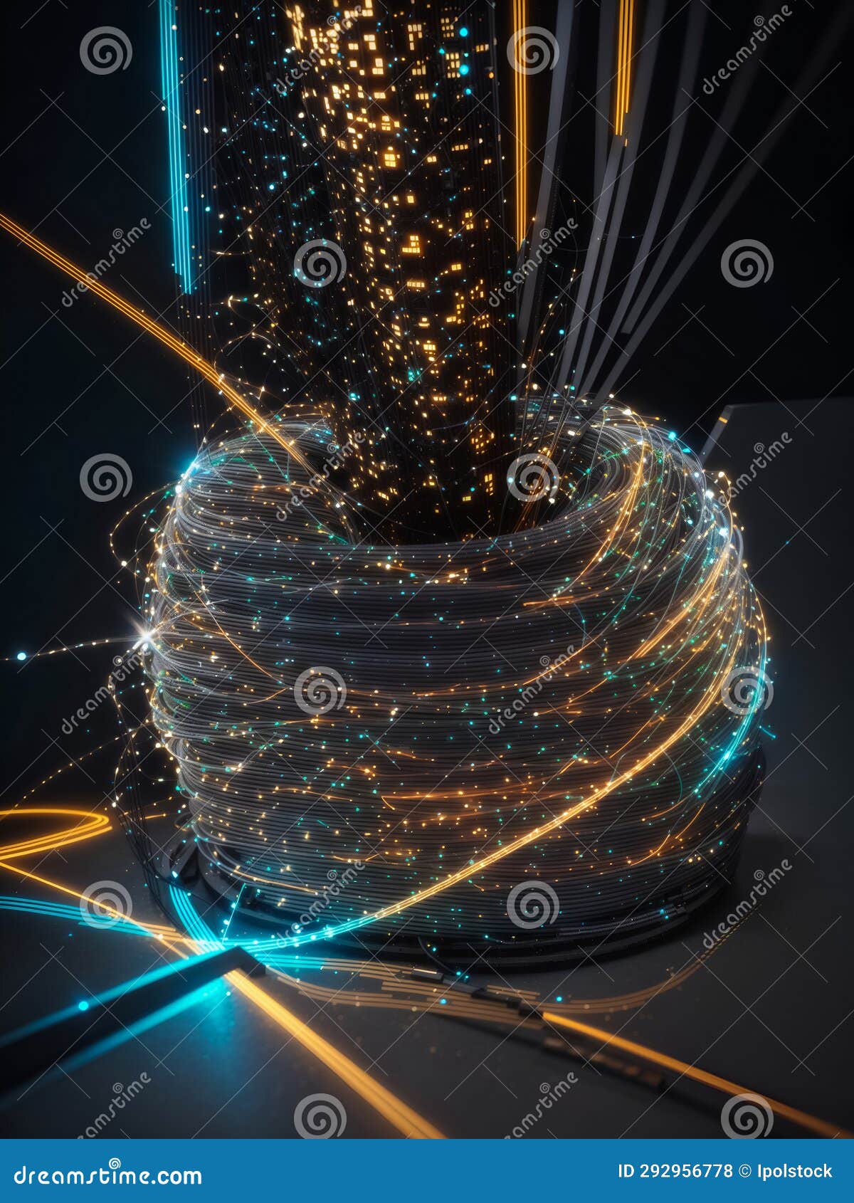 An Abstract and Modern Background Fiber Optic Cables in a Minimalist ...