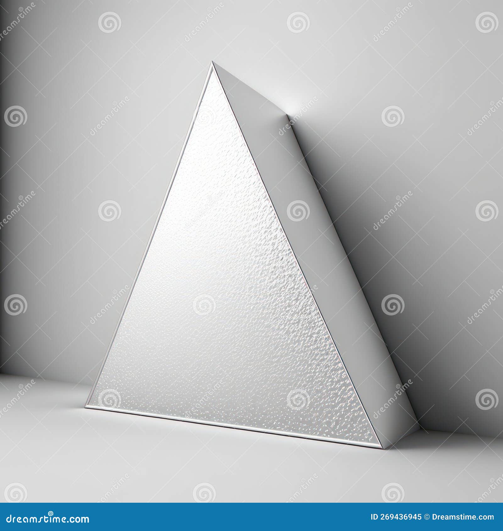 Abstract Modern Background, Glittering Silver Triangle, with a Pointed ...