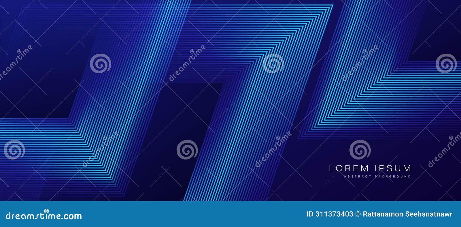 Abstract Modern Background with Glowing Blue Lines. Geometric Shapes ...