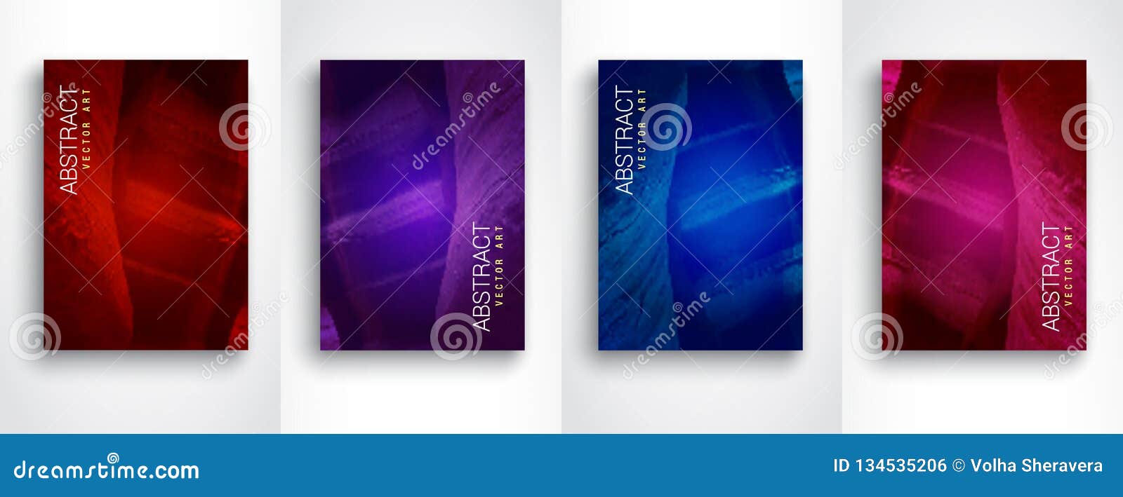 Abstract Modern Backgrounds. Modern Colorful Flow Set of 4 Vector ...