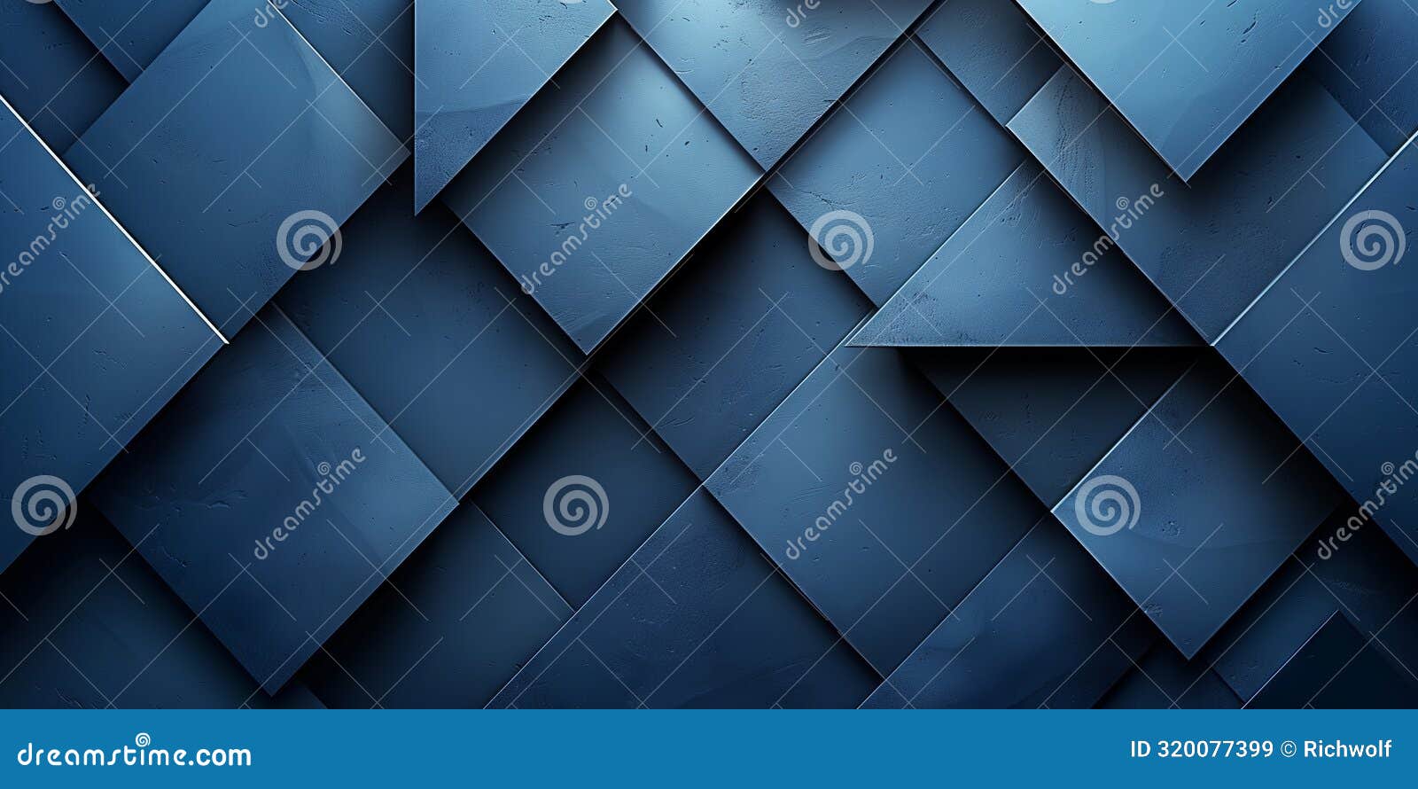 Abstract Modern Blue Geometric Background with Overlapping 3D Shapes ...