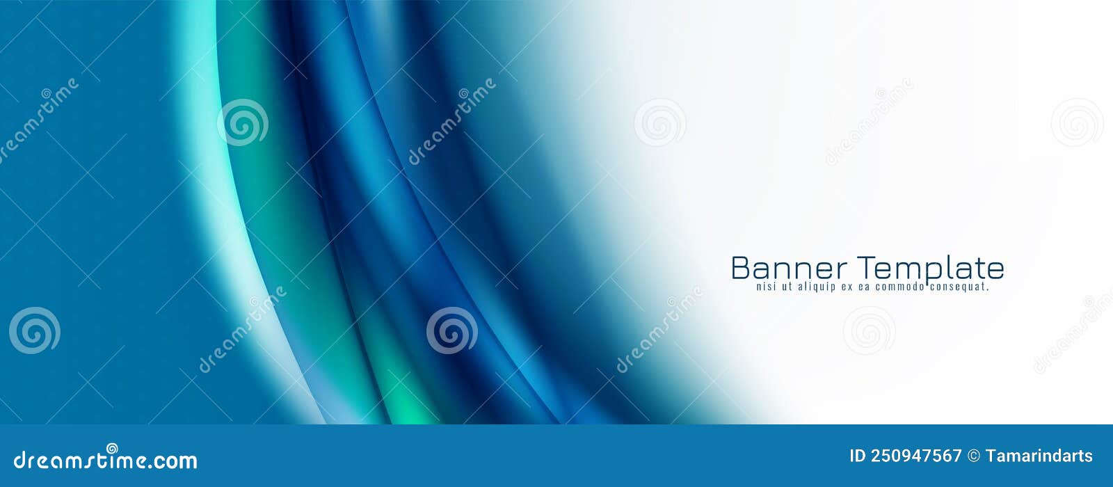 Abstract Modern Blue Wave Style Decorative Banner Design Stock Vector ...