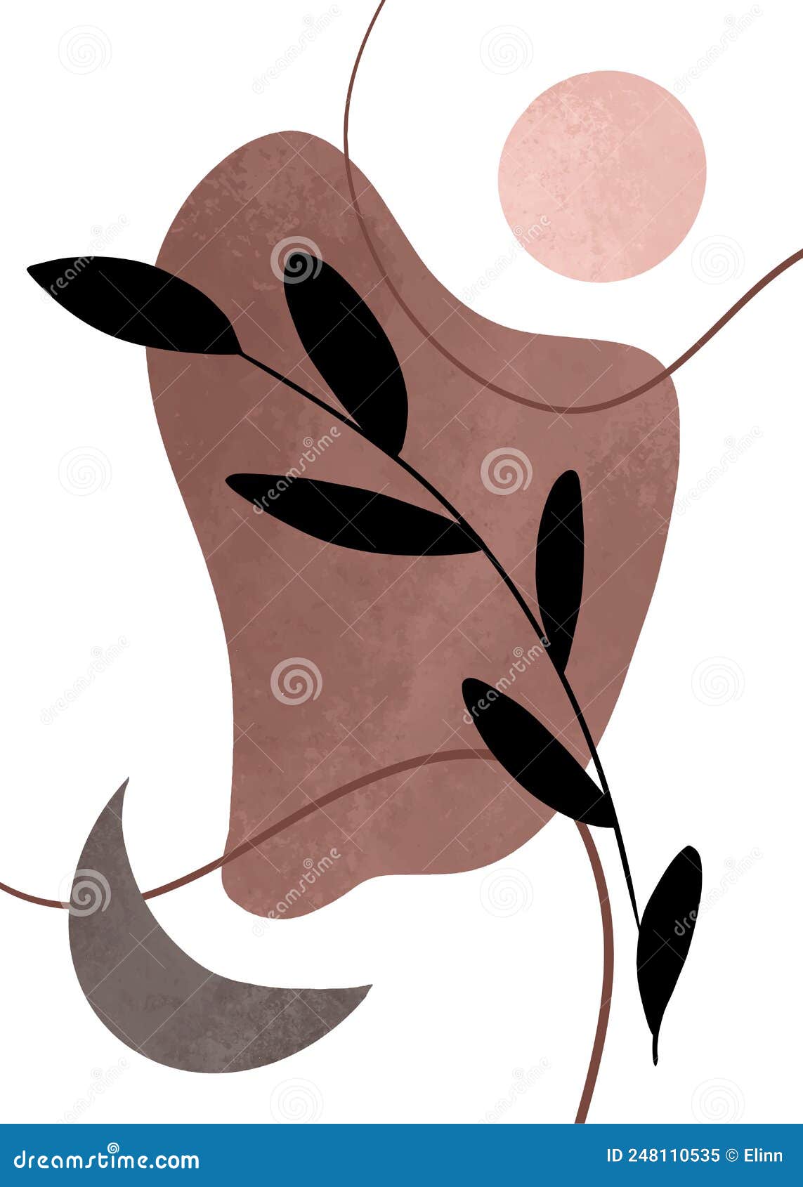 Abstract Modern Boho Organic Minimalist Vector Art Illustration Stock ...