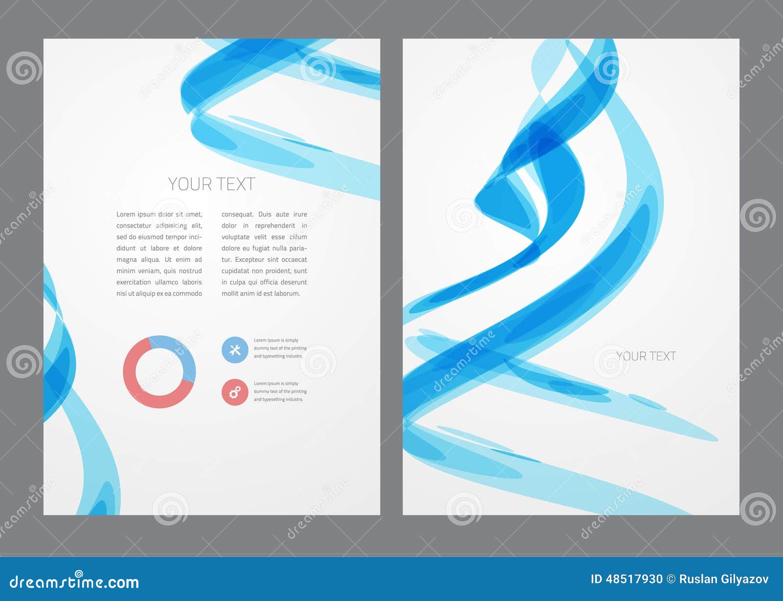 Abstract Modern Bright Blue Flyer. Stock Vector - Illustration of ...