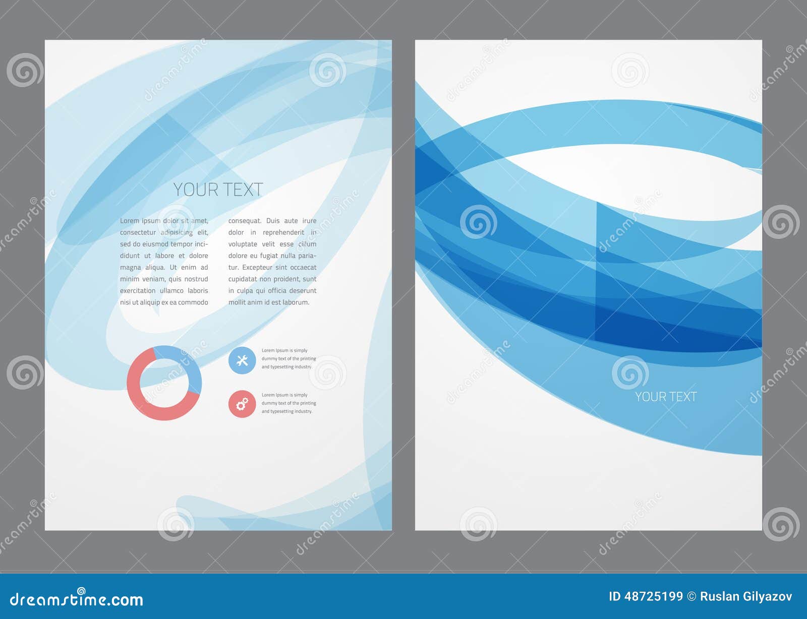 Abstract Modern Bright Blue Flyer. Stock Vector - Illustration of book ...