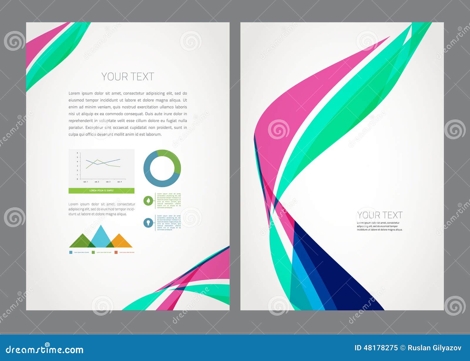 Abstract Modern Bright Multicolored Flyer. Stock Vector - Illustration ...
