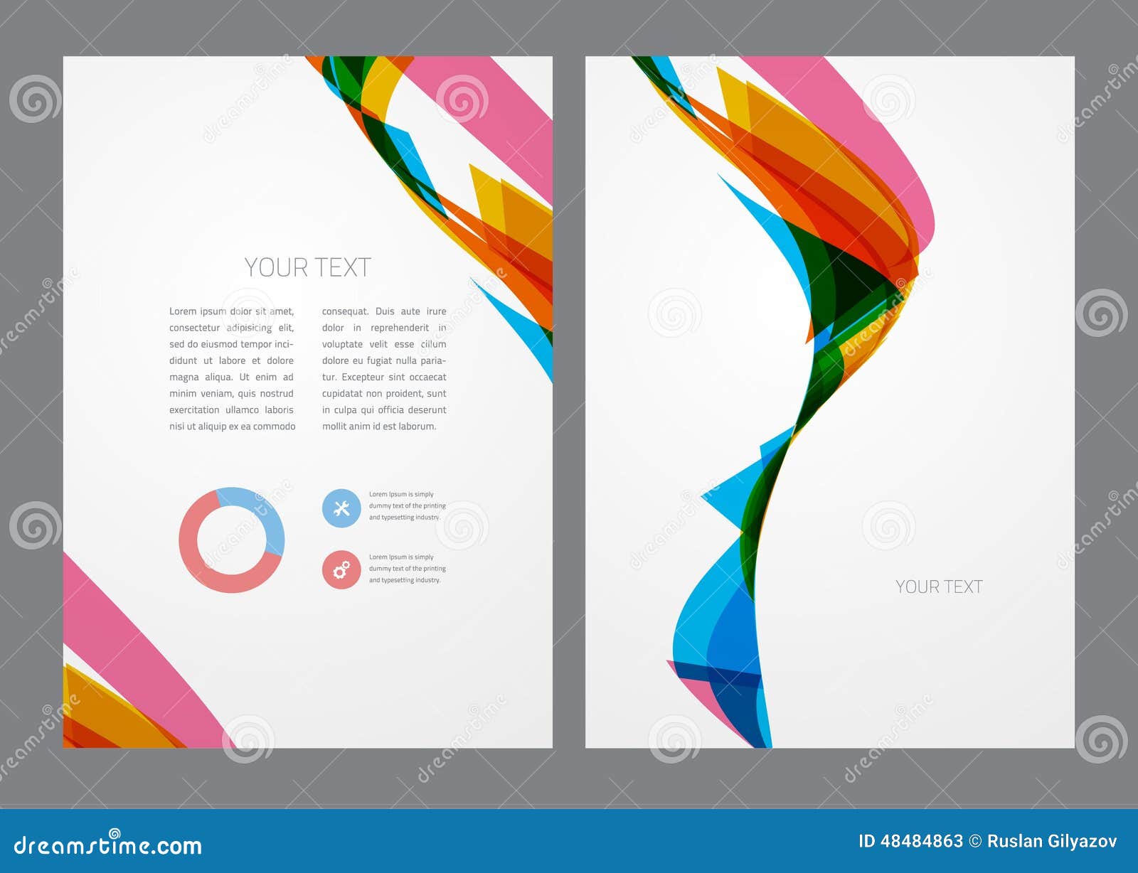 Abstract Modern Bright Multicolored Flyer. Stock Vector - Illustration ...