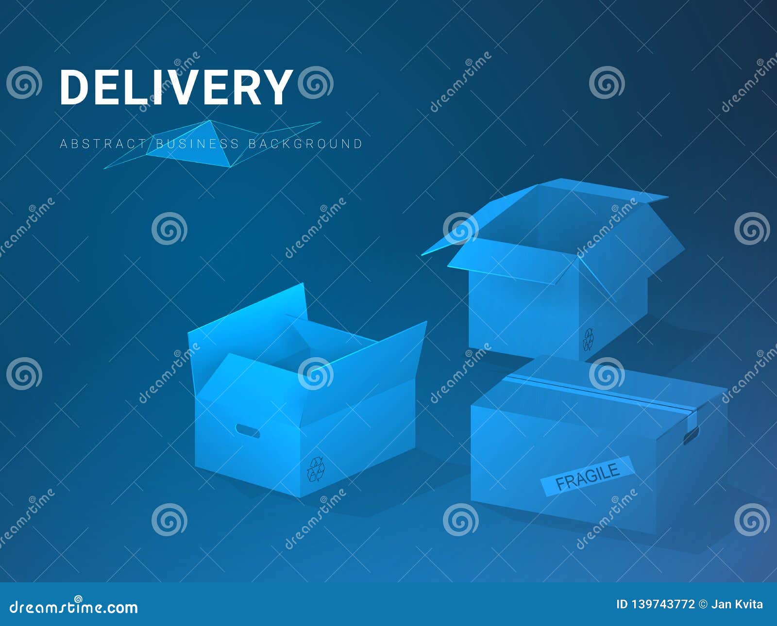 Abstract Modern Business Background Vector Depicting Delivery in Shape ...
