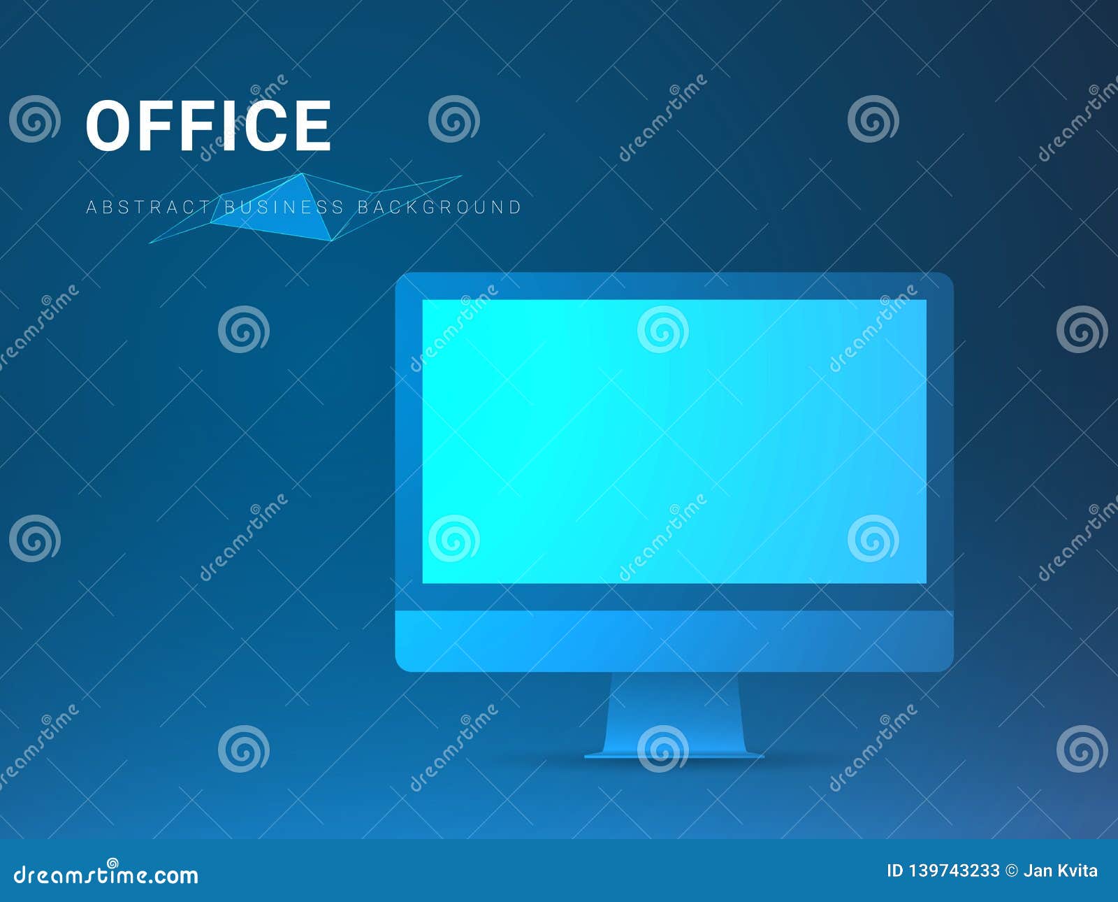 Abstract Modern Business Background Vector Depicting Office in Shape of ...