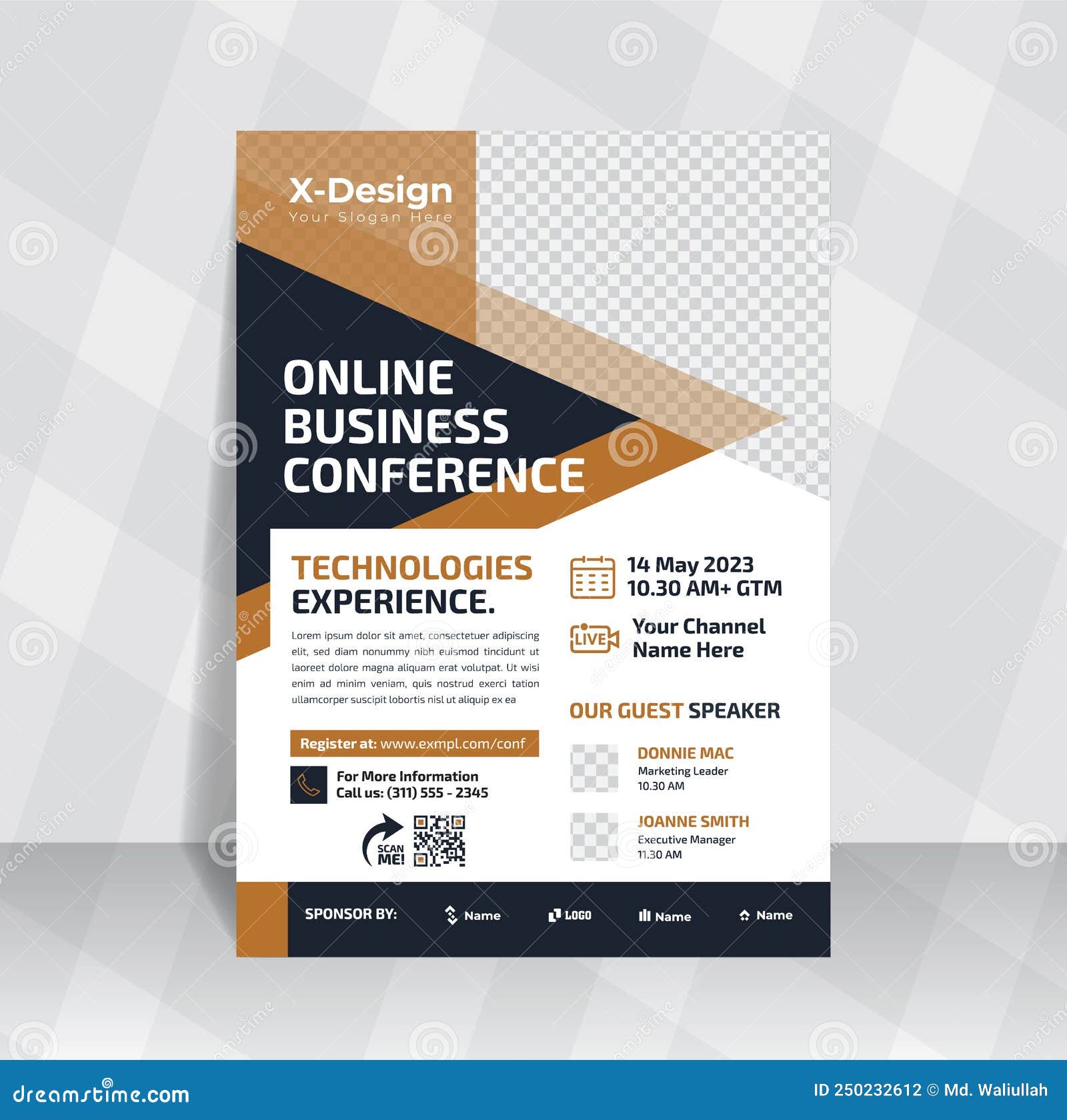 Abstract and Modern Business Conference Flyer Template Stock Vector ...