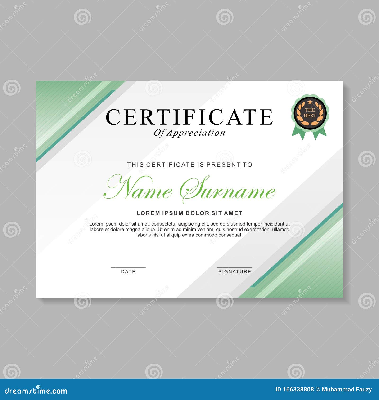 Abstract Modern Certificate Template Design with Green and White Color ... Abstract Modern Certificate Template Design with Green and White Color ...