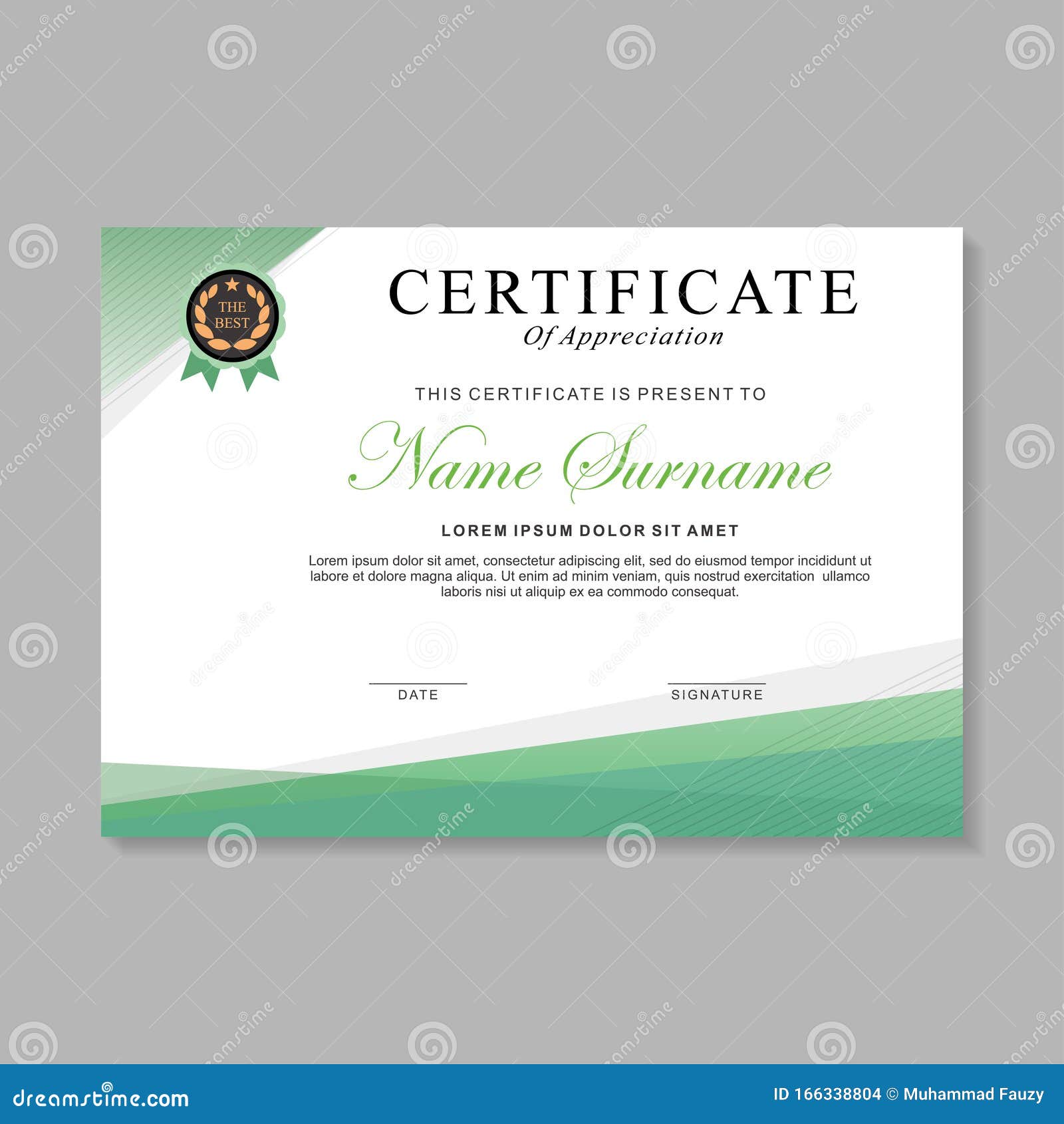 Abstract Modern Certificate Template Design with Green and White Color ... Abstract Modern Certificate Template Design with Green and White Color ...