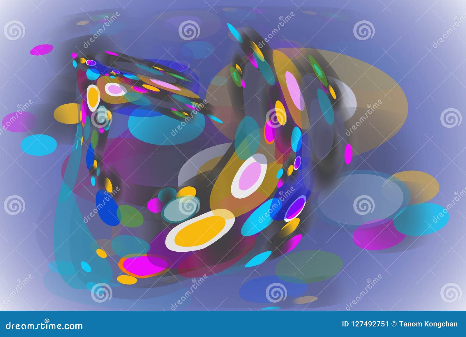 Abstract Modern Circle and Oval Colorful on Space Stock Illustration ...
