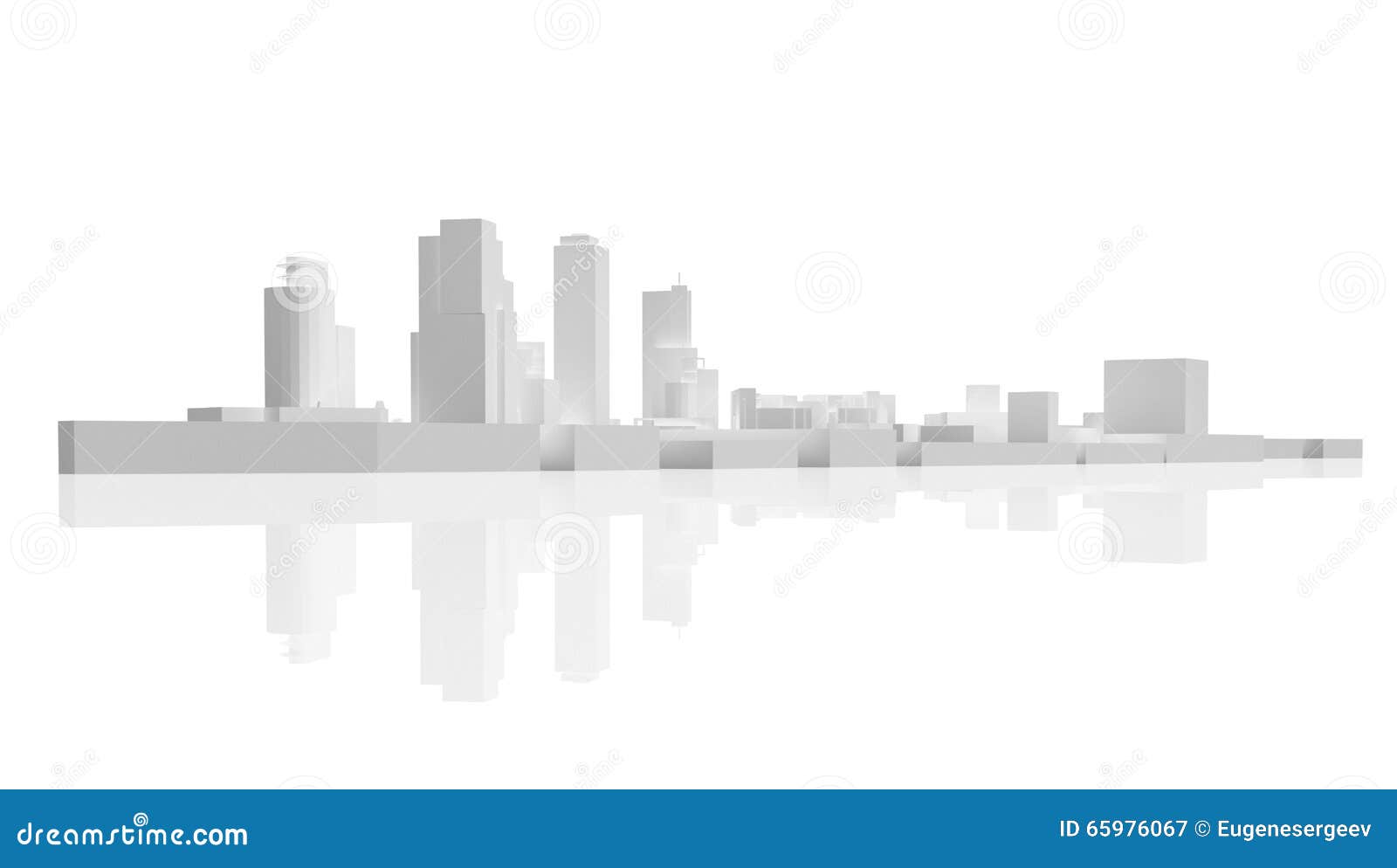 Abstract Modern Cityscape Skyline. 3d Render Stock Illustration ...