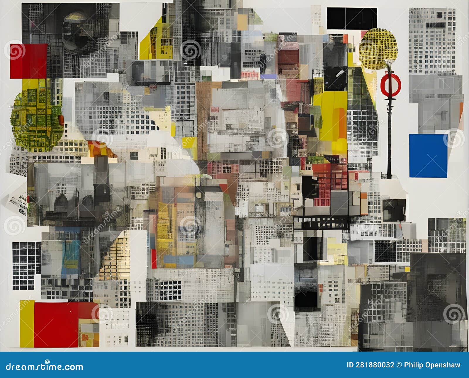 Abstract Modern Collage Mixed Media Themed Painting with Complementary ...