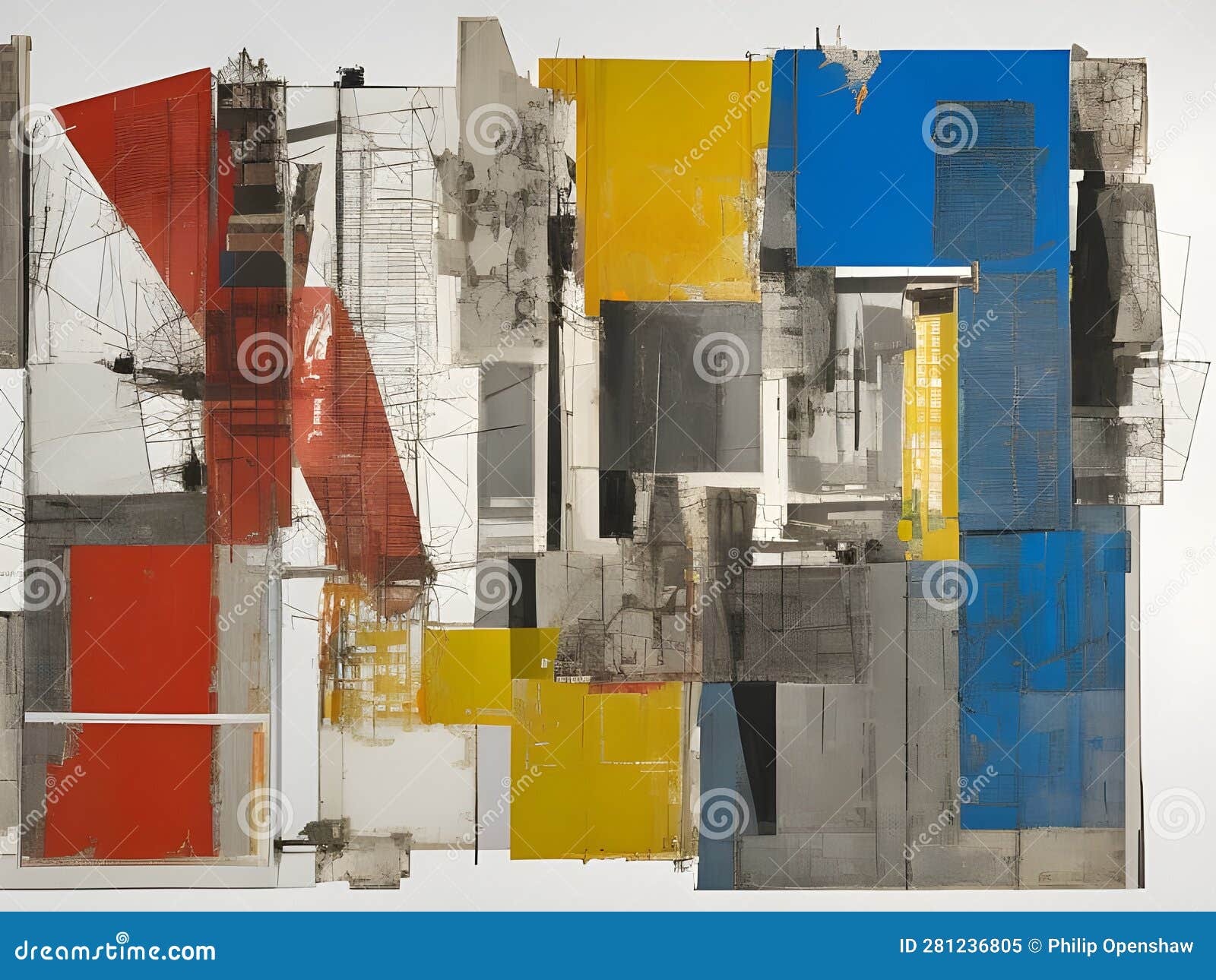 Abstract Collage and Mixed Media Themed Painting with Complementary ... Abstract Collage and Mixed Media Themed Painting with Complementary ...