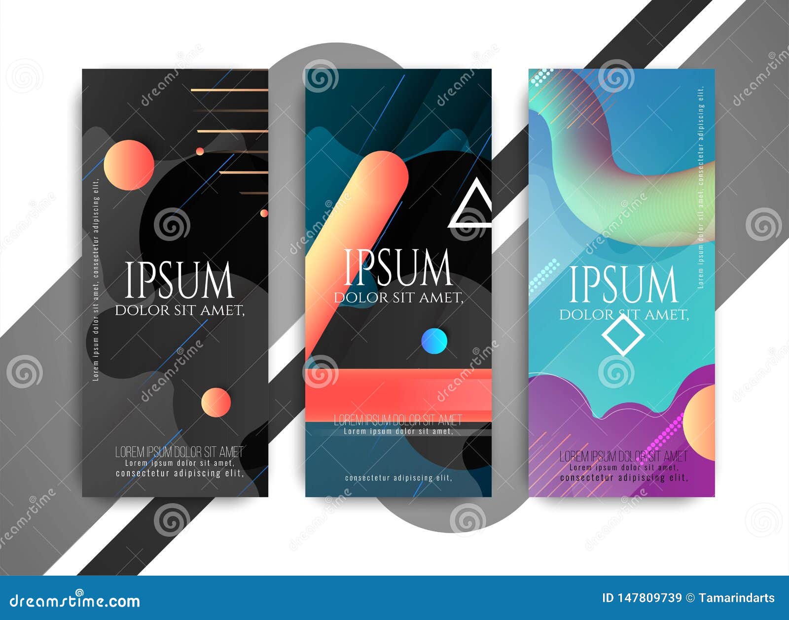 Abstract Modern Colorful Banners Set Stock Vector - Illustration of ...