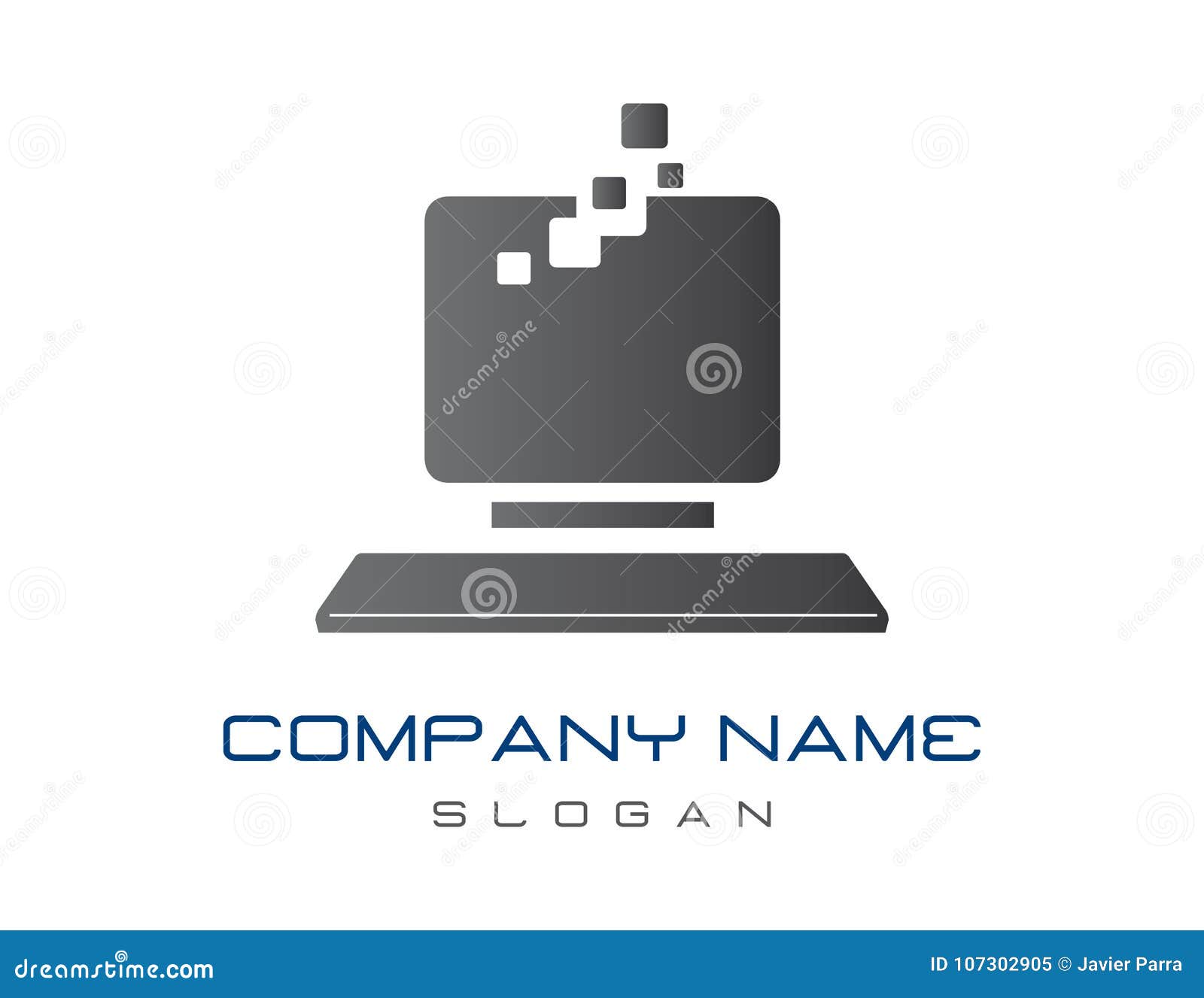 Abstract Computer Logo on White Background Stock Illustration ...