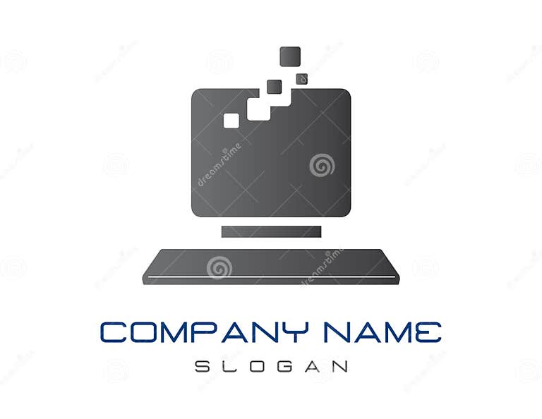Abstract Computer Logo on White Background Stock Illustration ...
