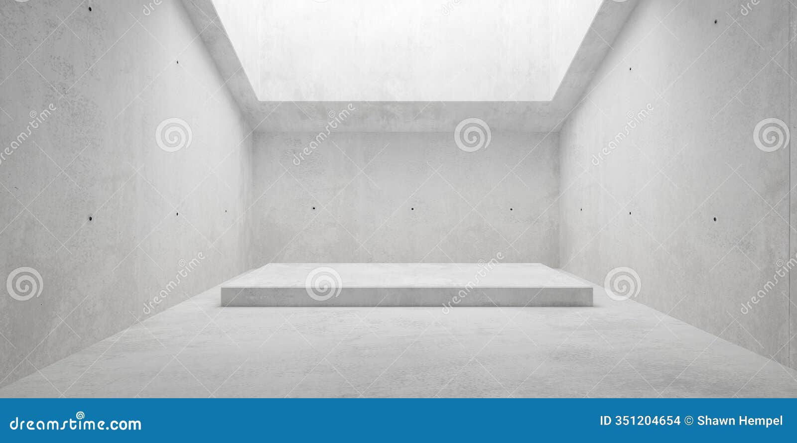 Abstract Modern Concrete Room with Angled Light Shaft Opening ...