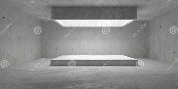 Abstract Modern Concrete Room with Rectangular Light Shaft Opening in ...