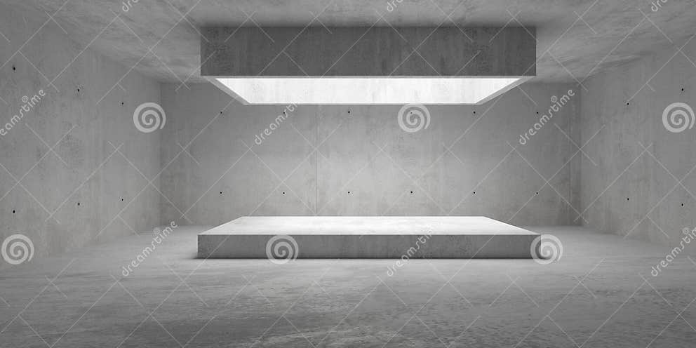 Abstract Modern Concrete Room with Rectangular Light Shaft Opening in ...
