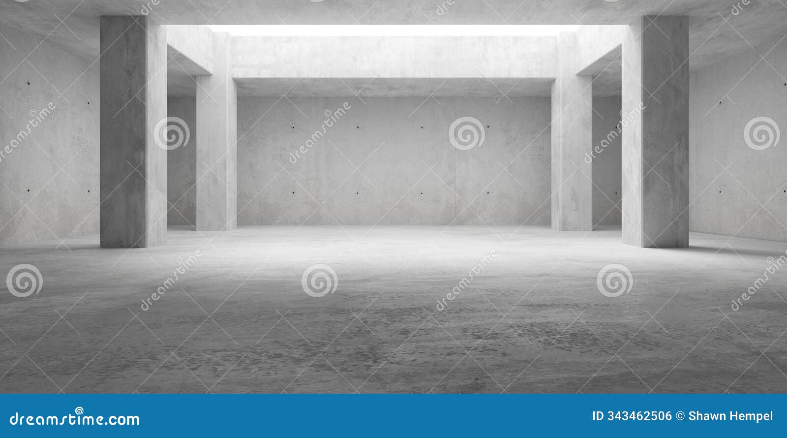 Abstract Modern Concrete Room with Rectangular Opening in the Ceiling ...