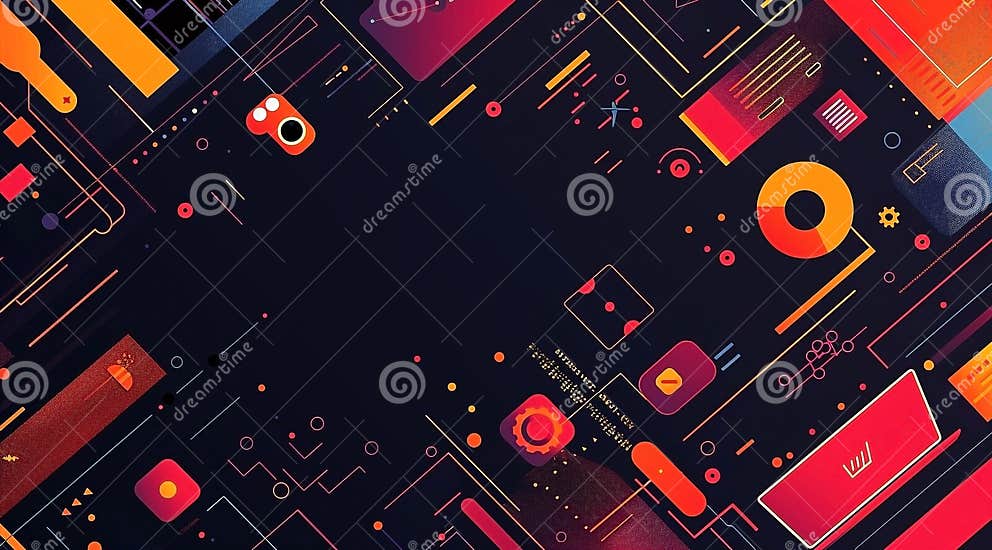 Abstract Modern Creative Geometry Design of Computer Elements, Graphic ...