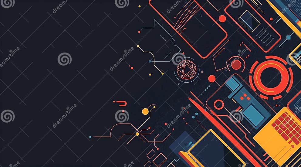 Abstract Modern Creative Geometry Design of Computer Elements, Graphic ...