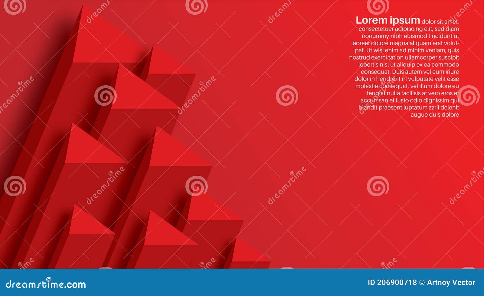 Abstract Modern 3d Background Red Triangle Geometric Vector Design ...