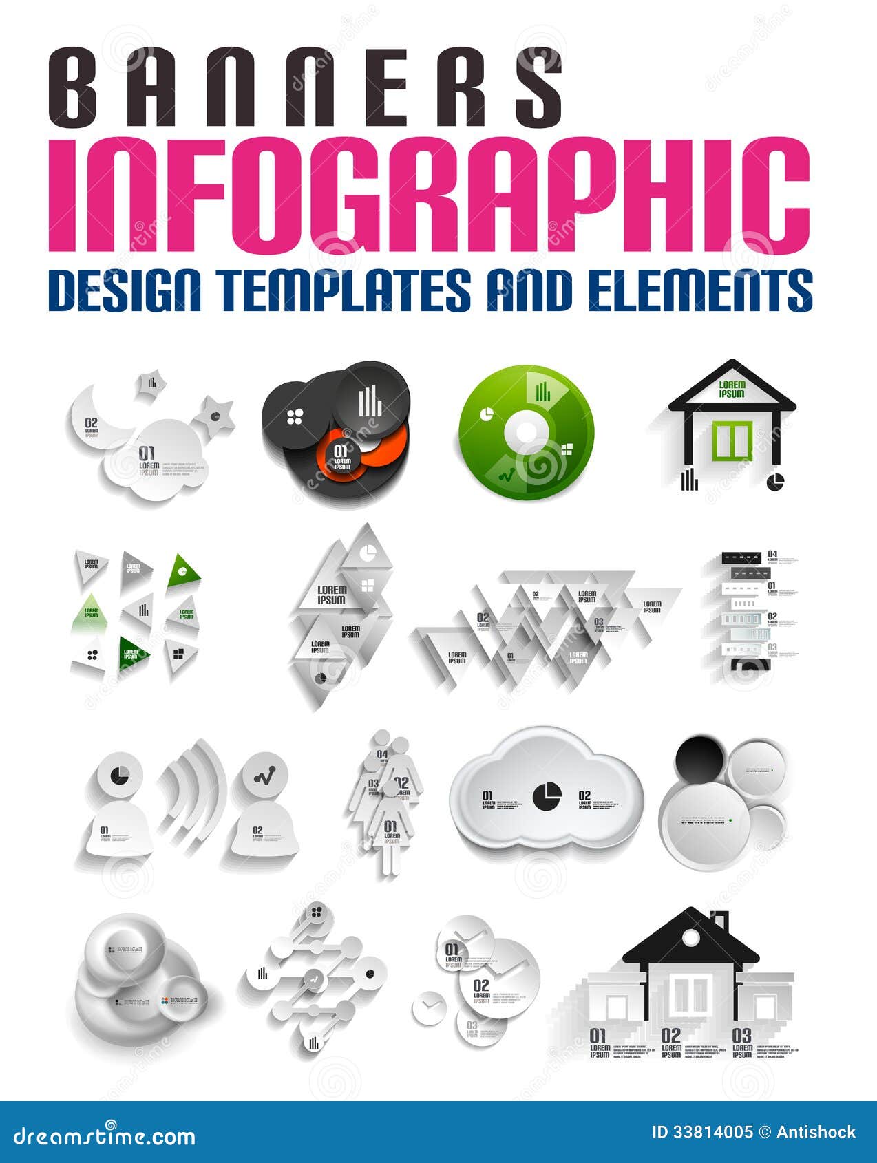 Abstract Modern 3d Papers Banner Templates Stock Vector - Illustration ...