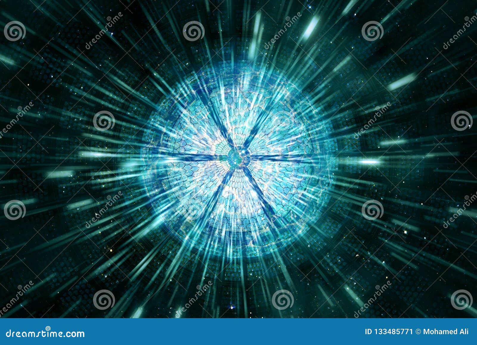 Abstract Modern Digital Round Sliced Shape about To Explode Artwork in ...