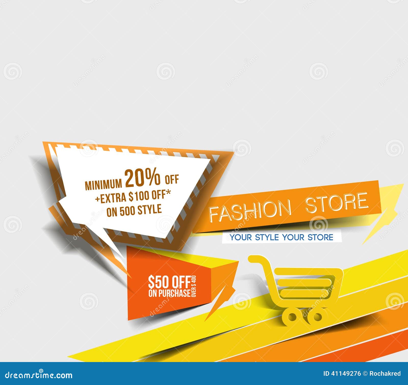 Abstract Modern Discount Banner Stock Vector - Illustration of ...