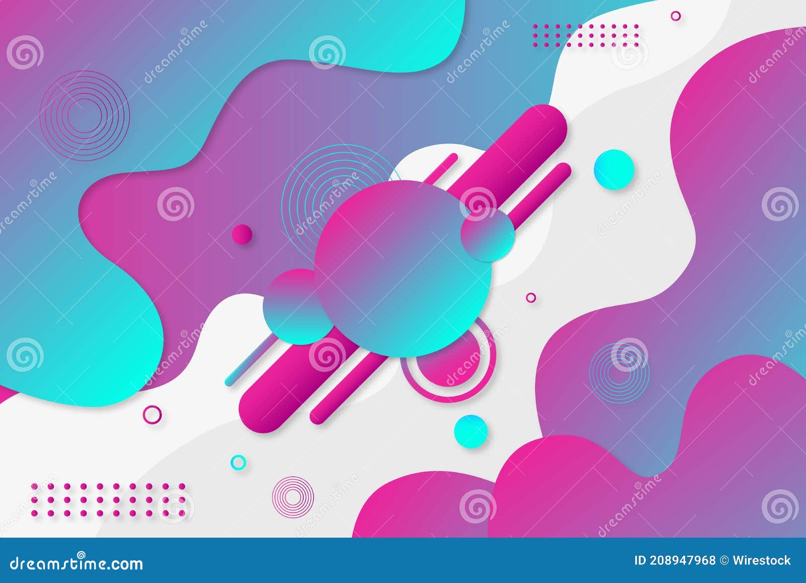 Abstract Modern Dynamical Colored Forms and Lines with Flowing Liquid ...