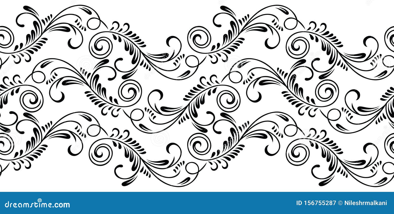 Abstract Modern Fancy Flourish Vector Border Design Stock Vector ...