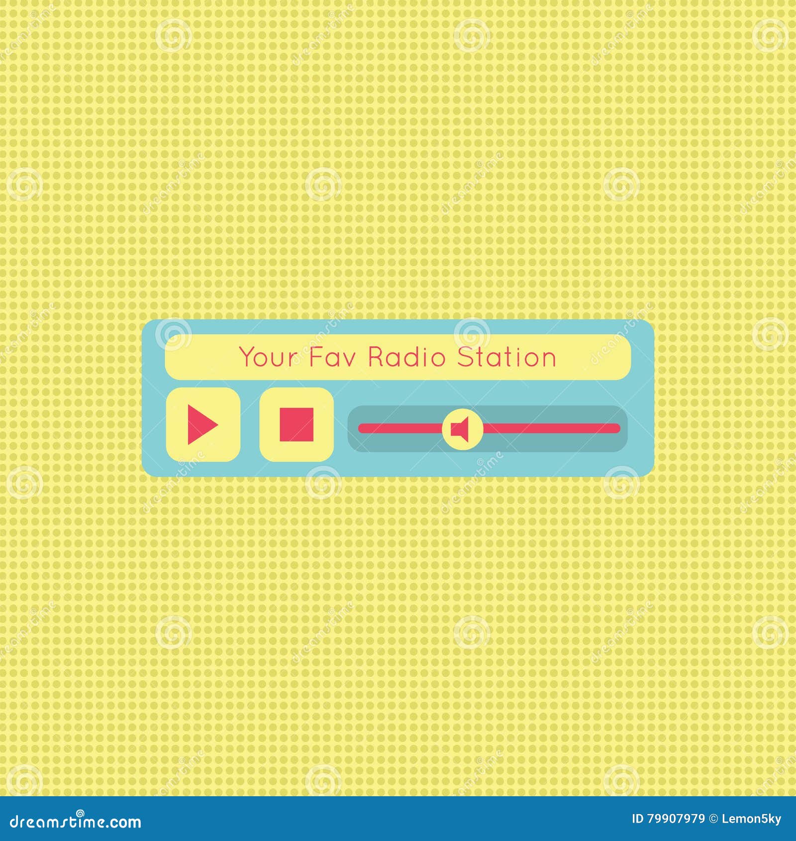 Abstract Modern Flat Audio Radio Player Interface for Web Stock Vector ...