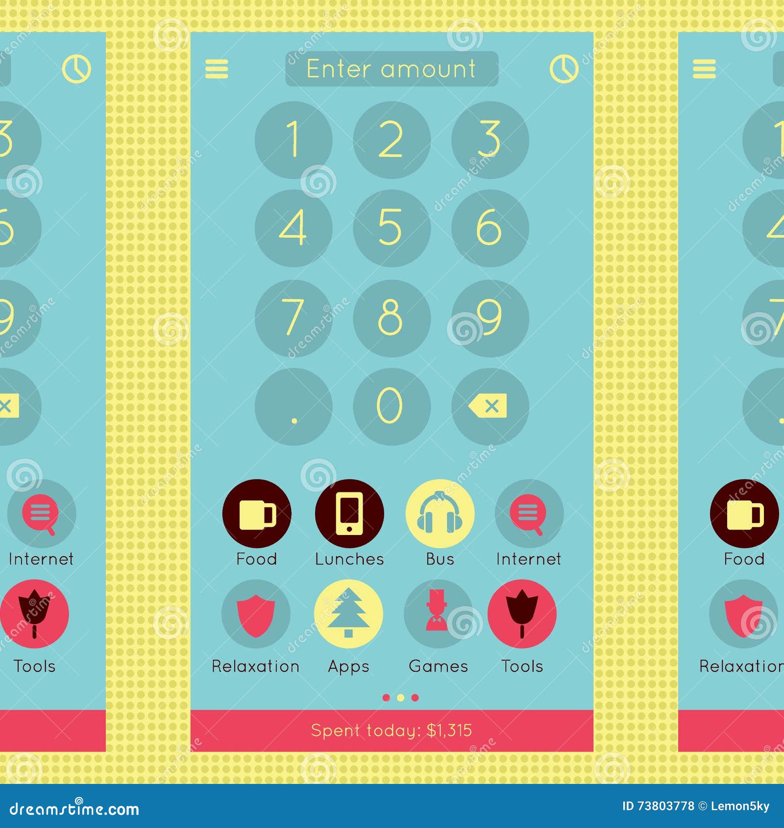 Abstract Modern Flat Money Manager Application Interface for Web. Stock ...