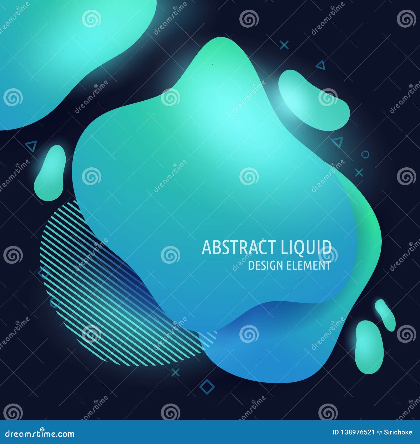 Abstract Modern Flowing Liquid Shapes Design Elements. Dynamical Bright ...