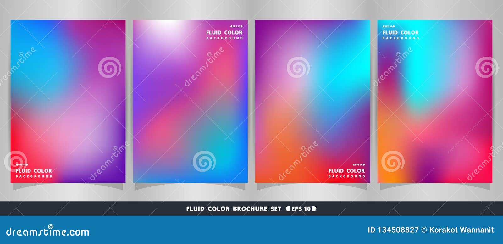 Abstract of Modern Fluid Colorful Brochure Set Stock Vector ...