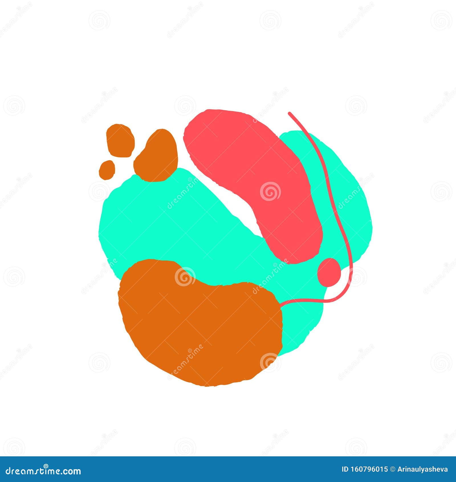 Abstract Modern Form Bright Color. Hand Drawn Naive Style.Template for ...