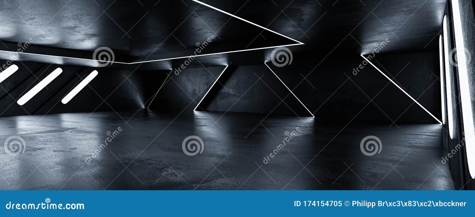 Abstract Modern Futuristic Architecture and Concrete Urban Basement ...